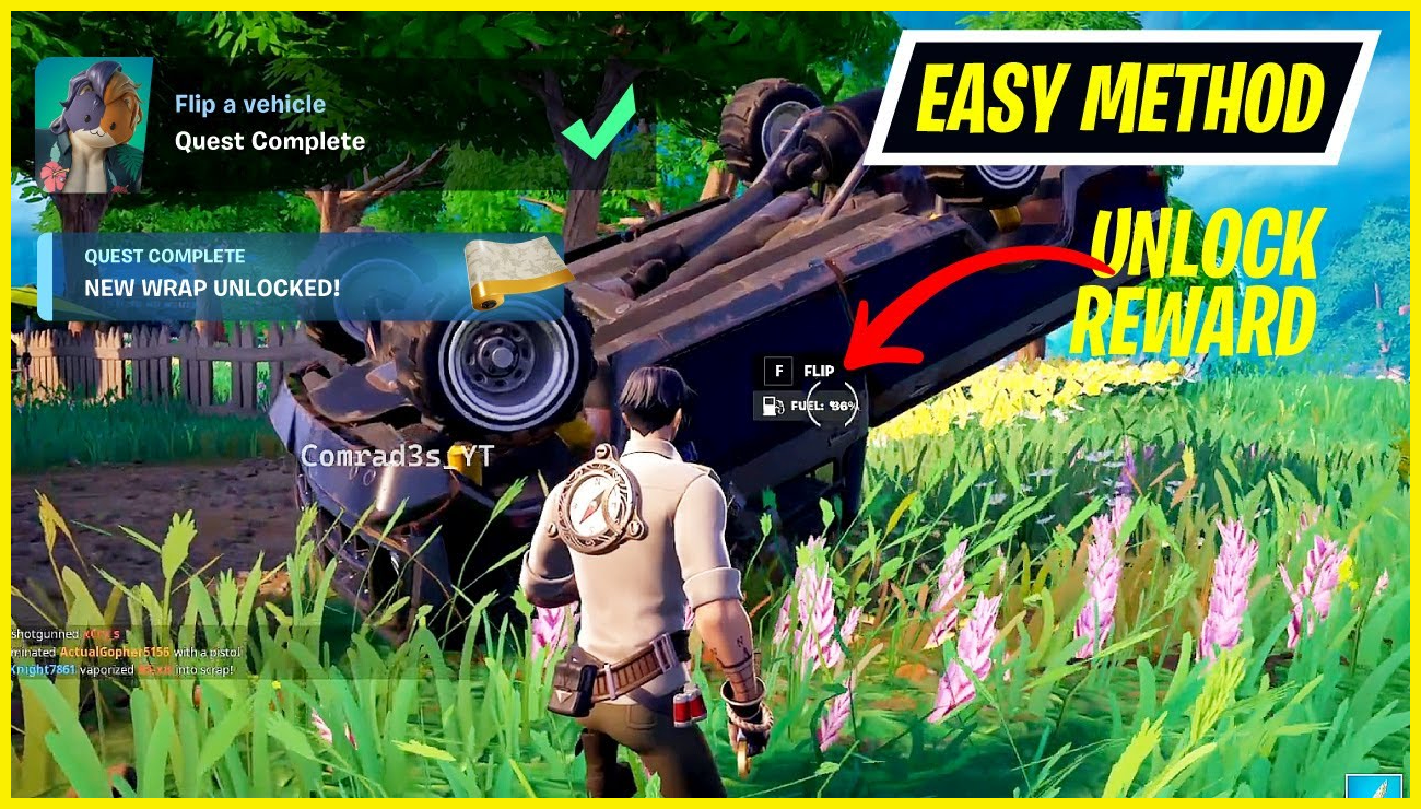 How to flip a vehicle in Fortnite
